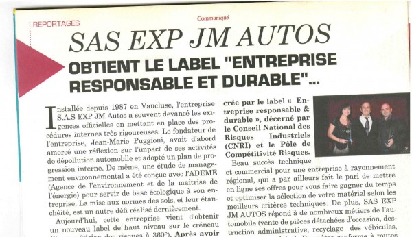 LABEL "Entreprise responsable et Durable"